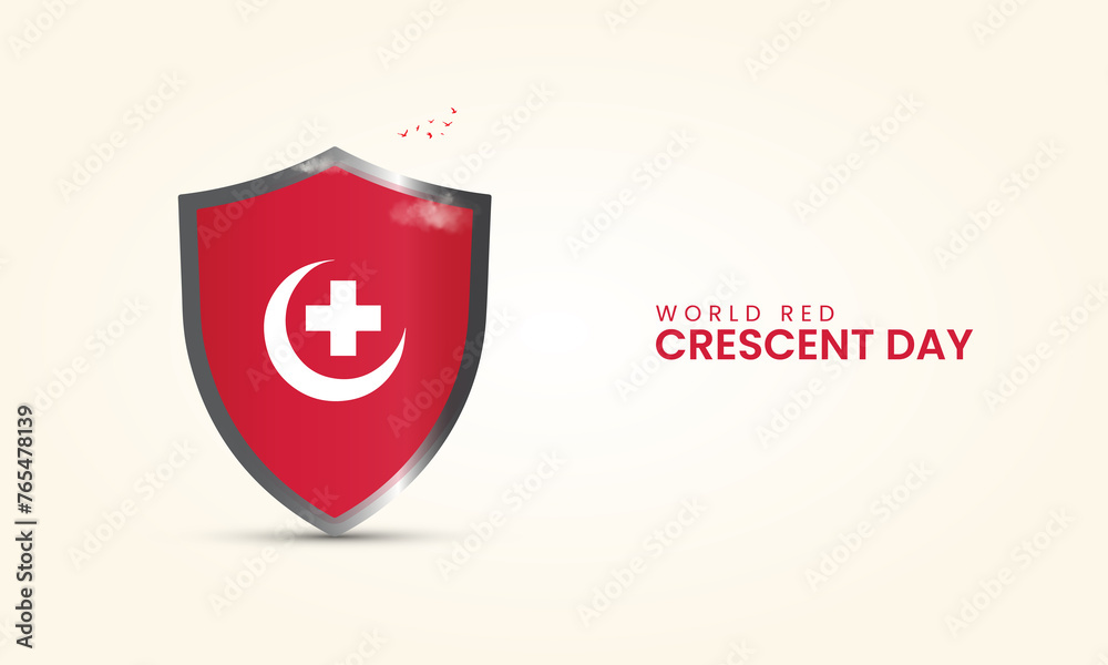 World red crescent day, red cross concept design for poster, banner, 3D ...