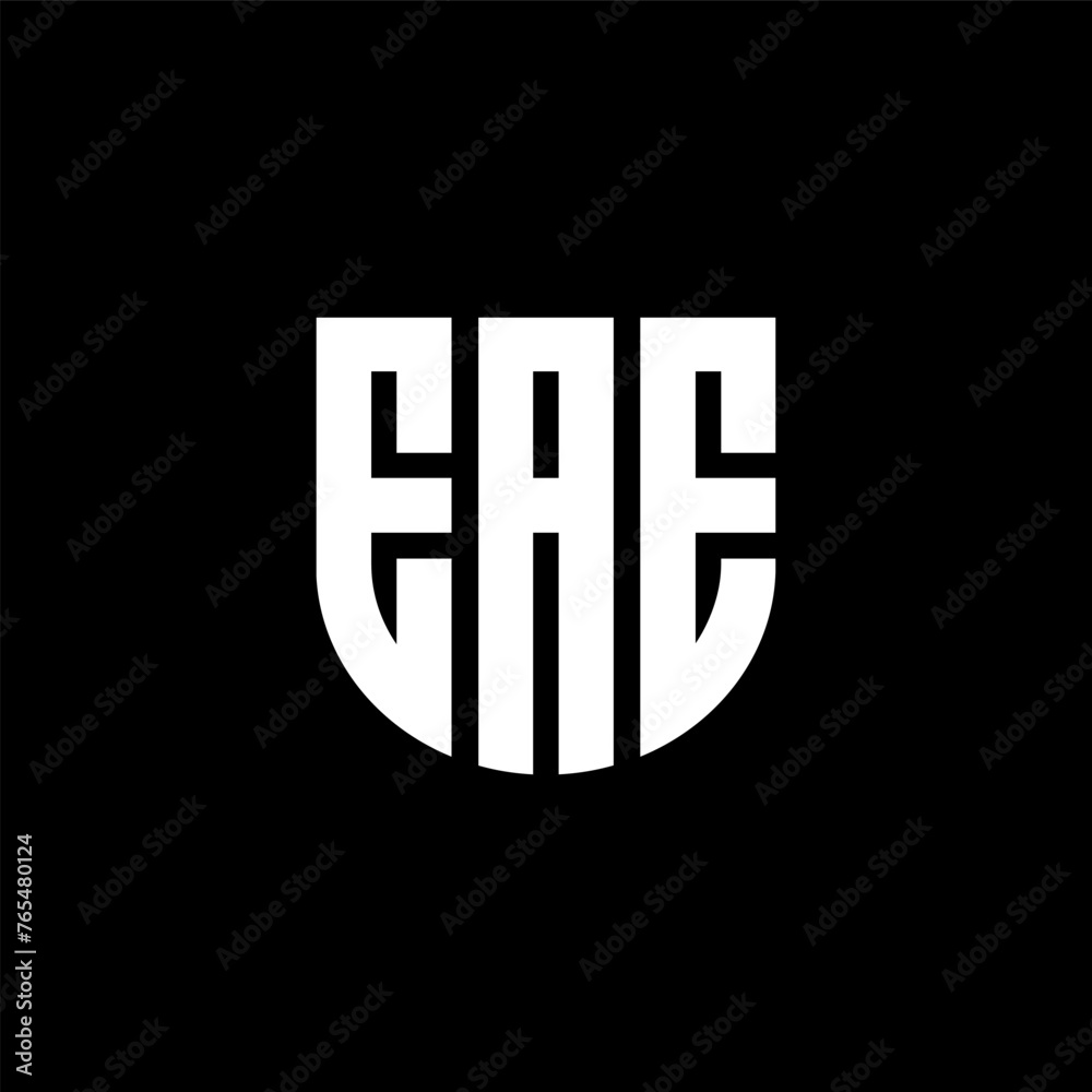 EAE letter logo design with black background in illustrator, cube logo ...