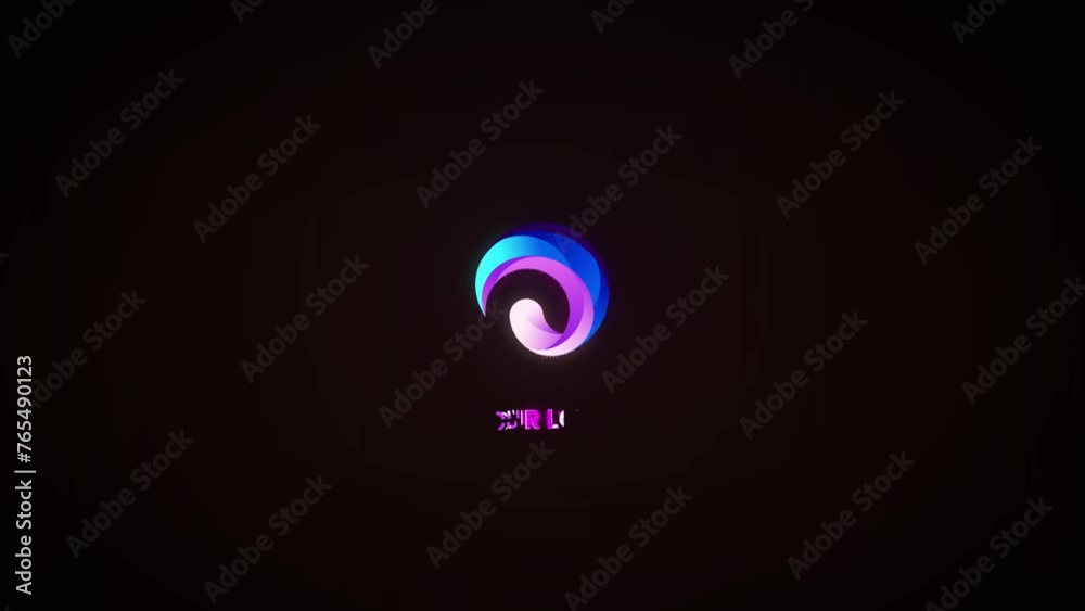 Creative logo reveal animation, 2d and 3d, motion graphics.Water electric splash glowing hyper ...