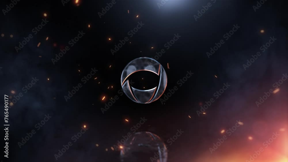 Creative logo reveal animation, 2d and 3d, motion graphics.Water electric splash glowing hyper ...