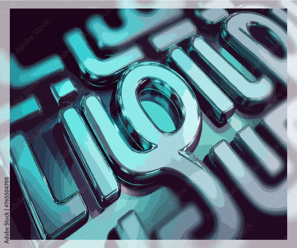 Editable green nature-inspired 3D fonts with liquid text effects. Stock ...