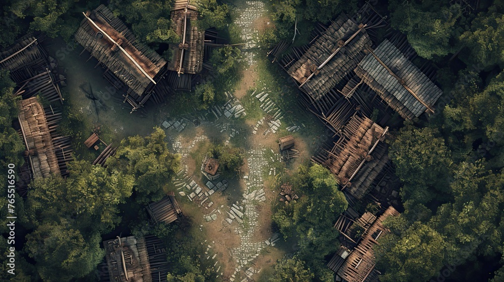 RPG battle map. Fantasy rustic battlefield illustration, cartography ...