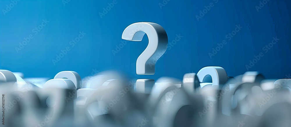 Abstract human figure pondering over a question mark, symbolizing the ...