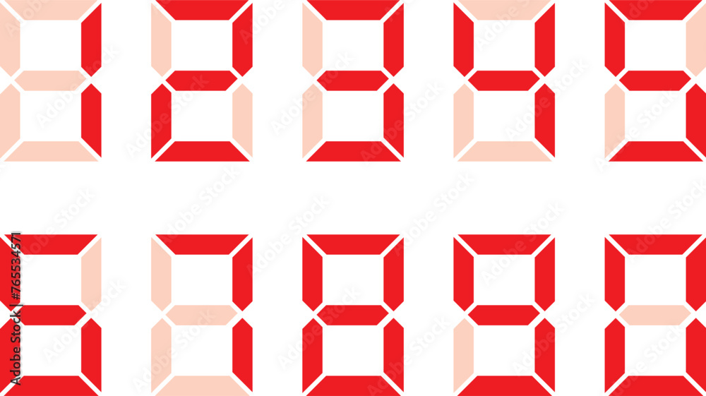 Digital numbers set. Digital clock numbers design. Stock Vector | Adobe ...