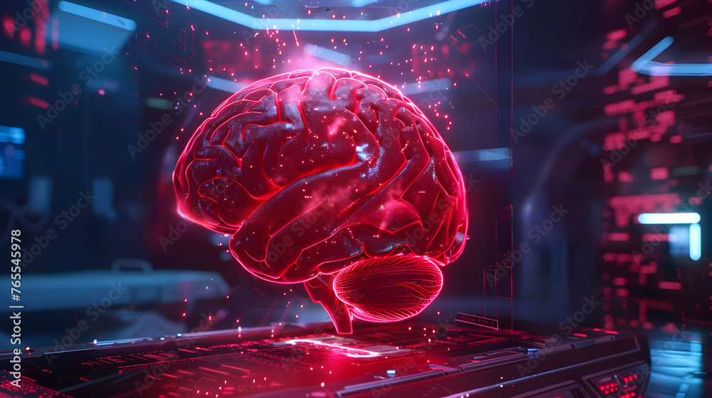 Illustration futuristic interpretation of epilepsy diagnosis, showing ...