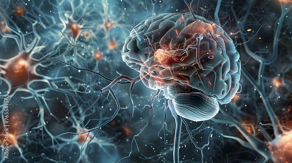 MRI scan of a brain affected by Amyotrophic Lateral Sclerosis ...