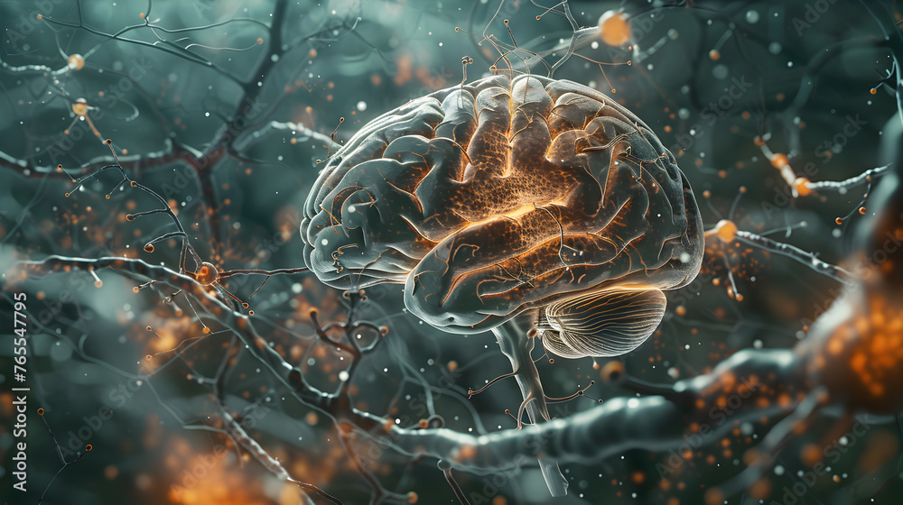 Creative MRI scan of a brain affected by Amyotrophic Lateral Sclerosis ...