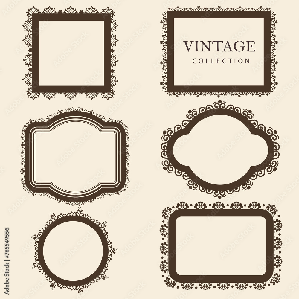 Vintage sign frames. Old decorative frame design, retro ornate label ...