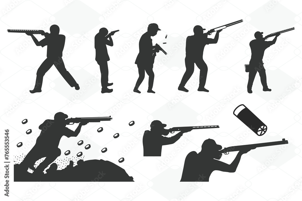 Vector Skeet Shooter SVG, Shooting Silhouette Hunting amp Shooting SVG ...