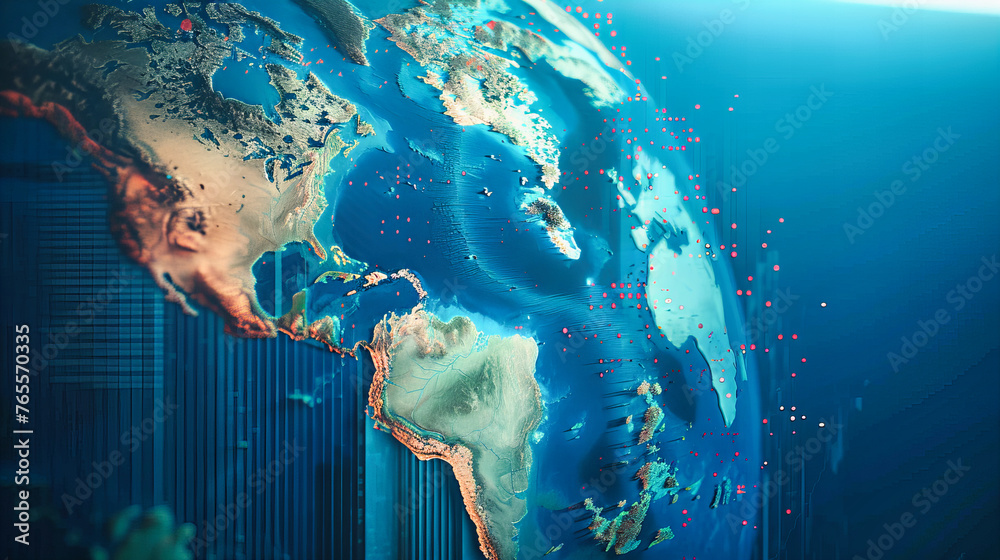 Detailed Map of Earth at Night, Highlighting Global Technology and ...