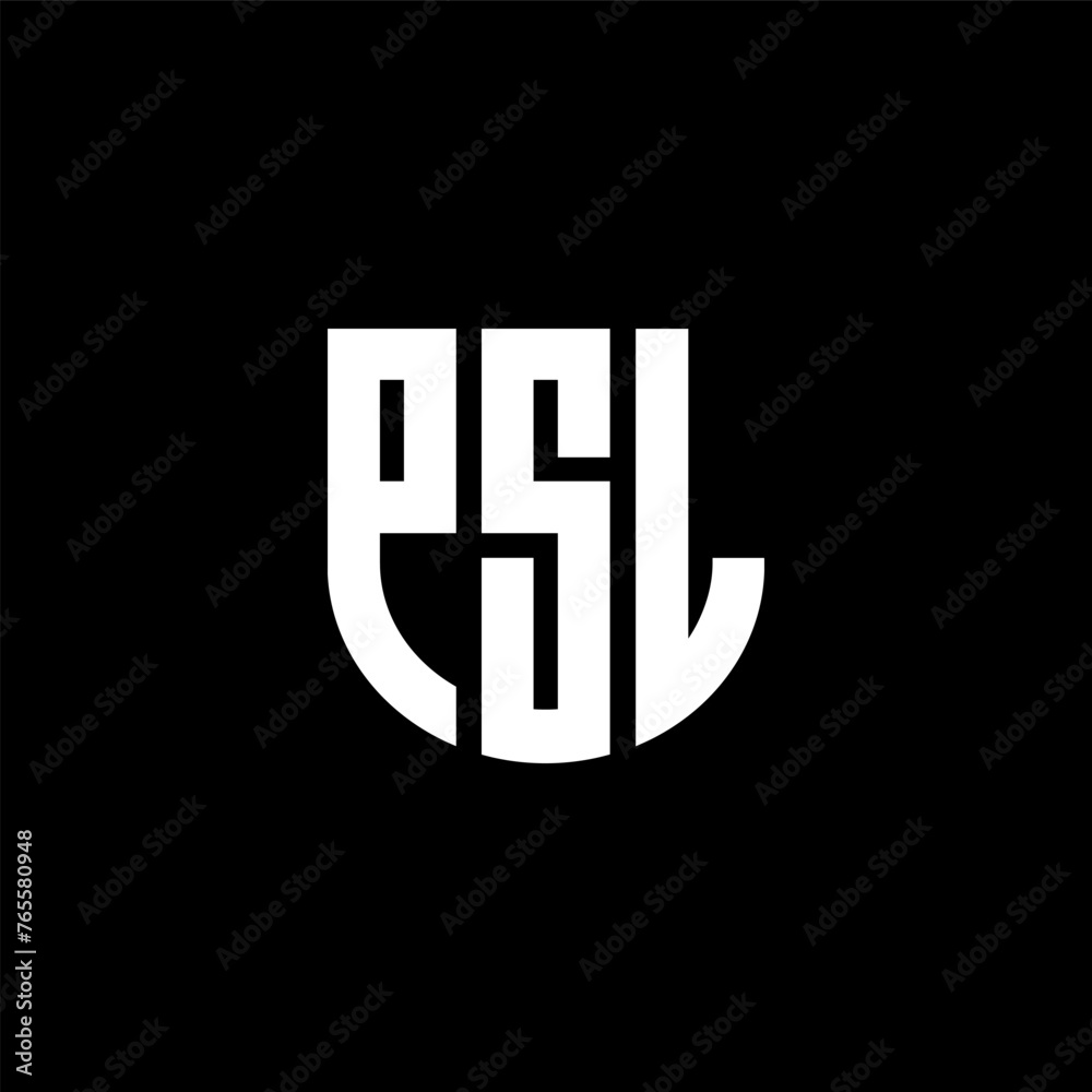 PSL letter logo design with black background in illustrator, cube logo ...
