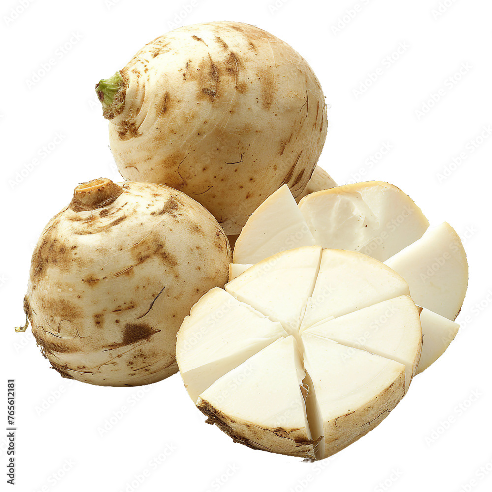 Jicama, transparent background, isolated image, generative AI Stock ...