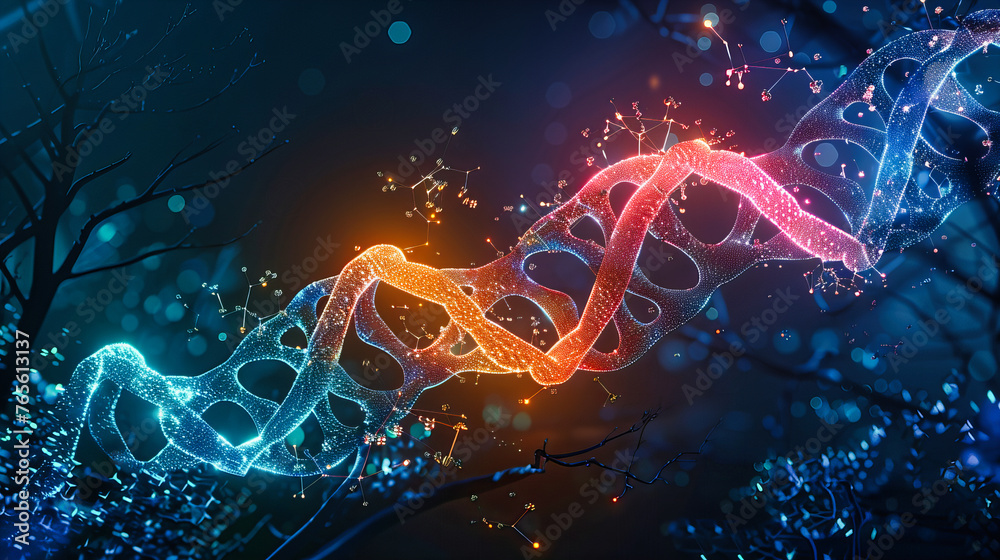 Genetic and molecular science concept, showcasing the structure of DNA ...