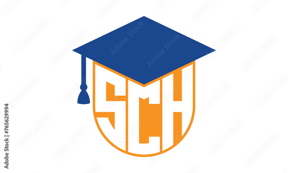 SCH initial letter academic logo design vector template. school college ...