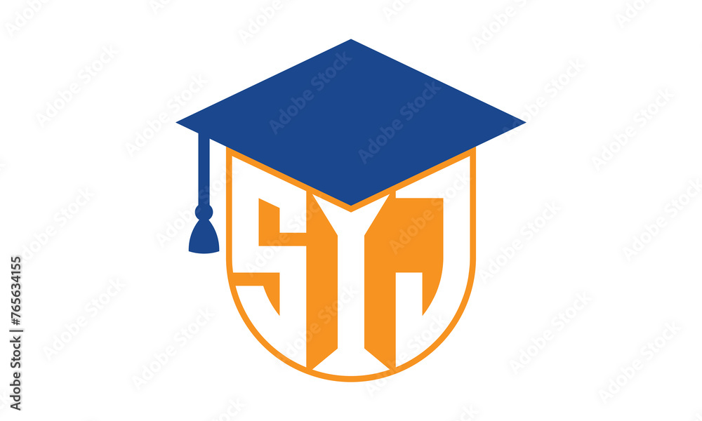 SIJ initial letter academic logo design vector template. school college ...