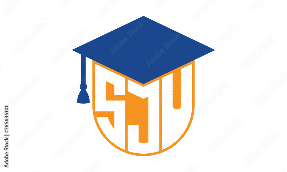SJU initial letter academic logo design vector template. school college ...