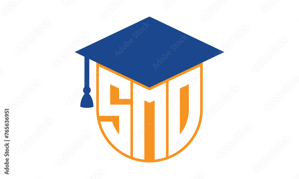 SMO initial letter academic logo design vector template. school college ...