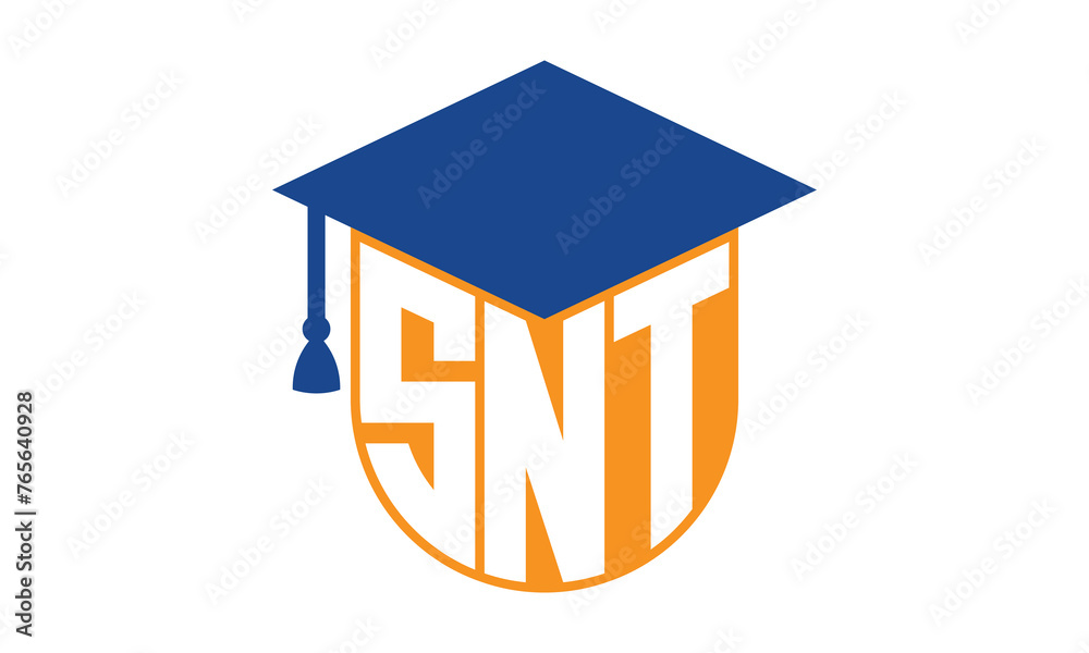 SNT initial letter academic logo design vector template. school college ...
