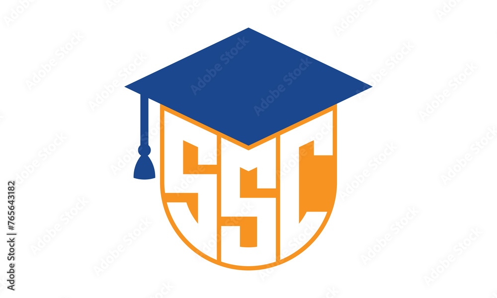 SSC initial letter academic logo design vector template. school college ...