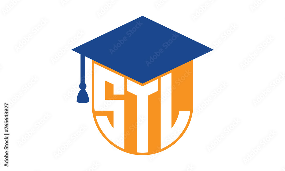 STL initial letter academic logo design vector template. school college ...