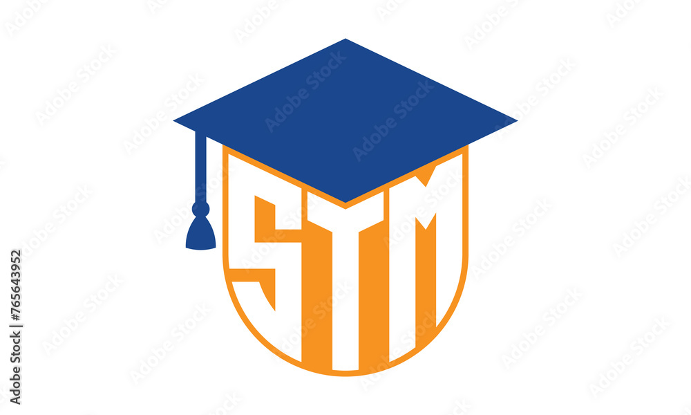 STM initial letter academic logo design vector template. school college ...