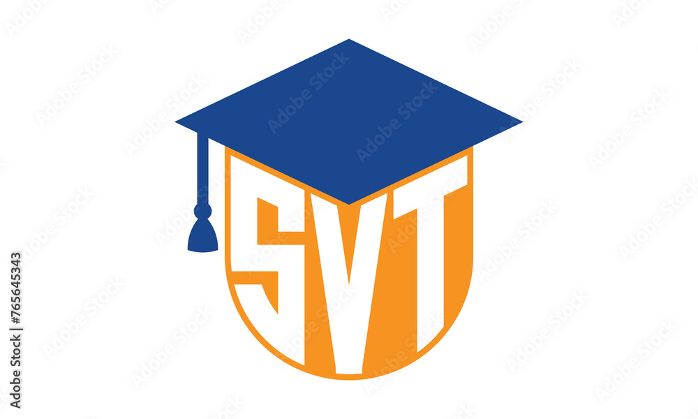 SVT initial letter academic logo design vector template. school college ...