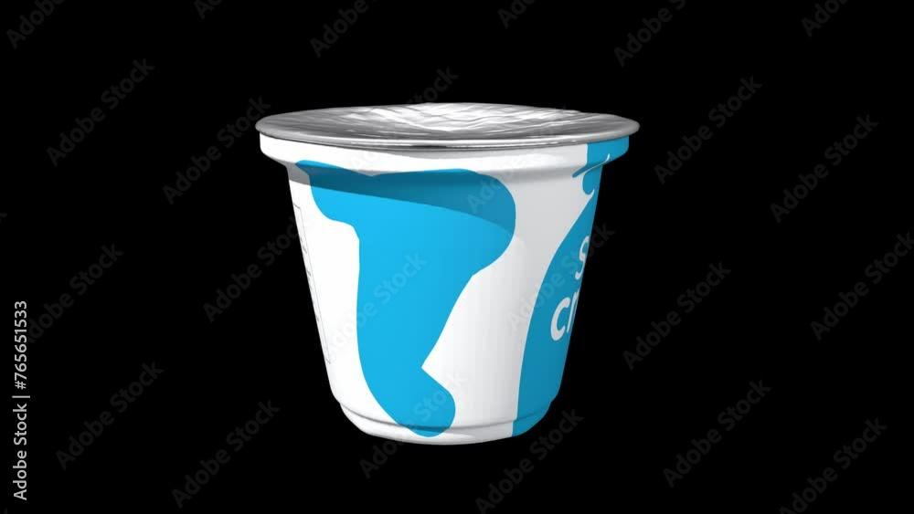 sour cream 3d icon animation. sour cream rotates 360 degrees 3d ...