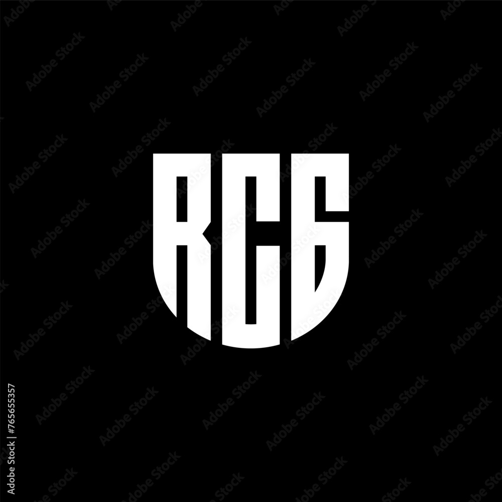 RCG letter logo design with black background in illustrator, cube logo ...
