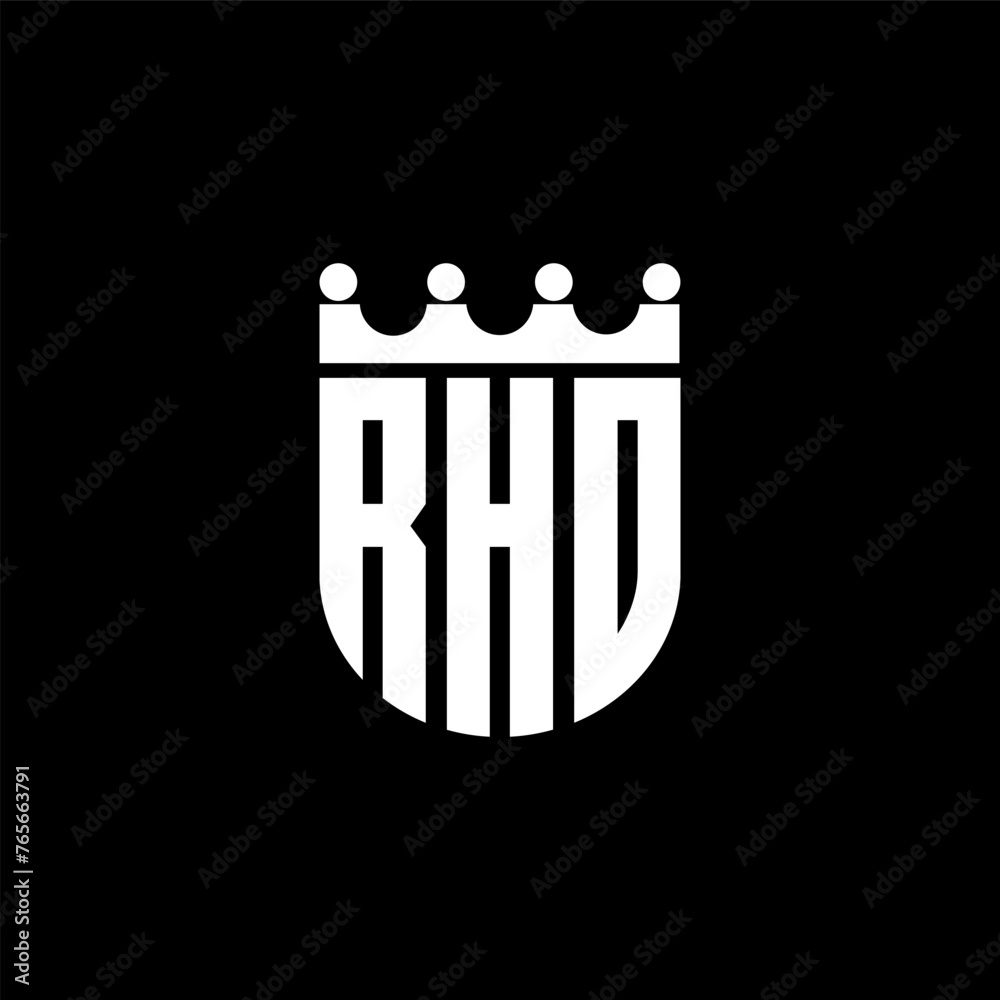 Vettoriale Stock RHD letter logo design with black background in ...