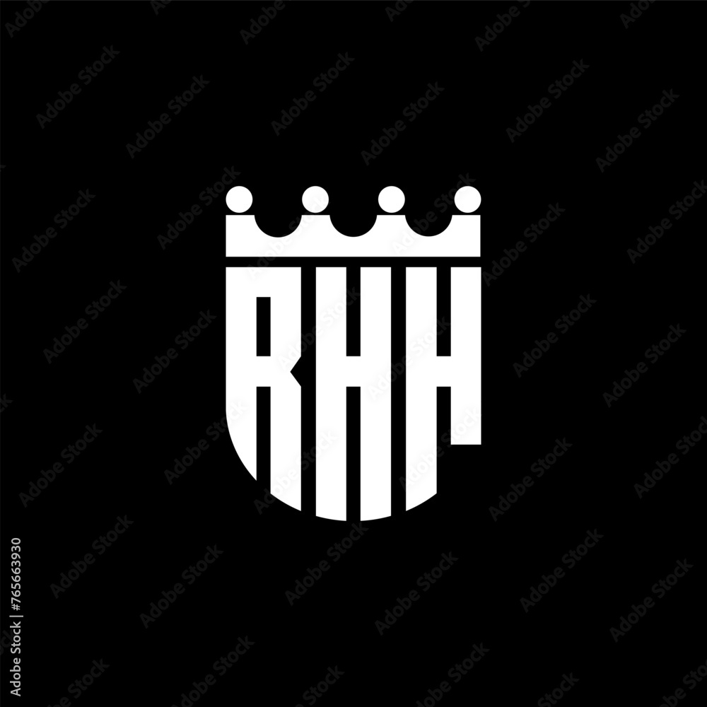 RHH letter logo design with black background in illustrator, cube logo ...