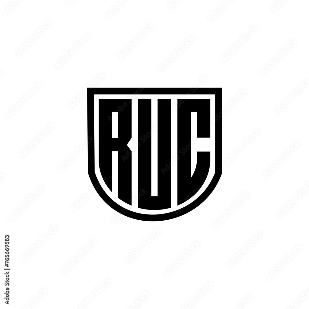 RUC letter logo design with white background in illustrator, cube logo ...
