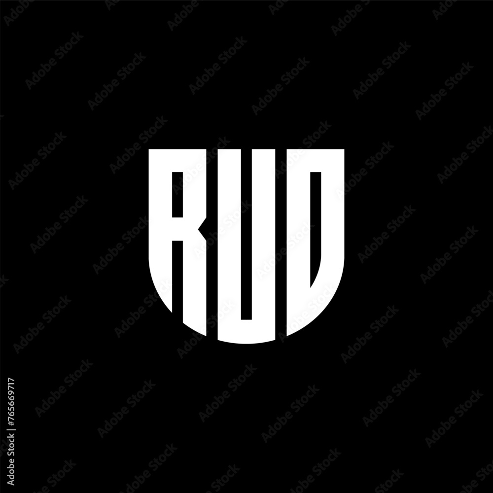 RUD letter logo design with black background in illustrator, cube logo ...