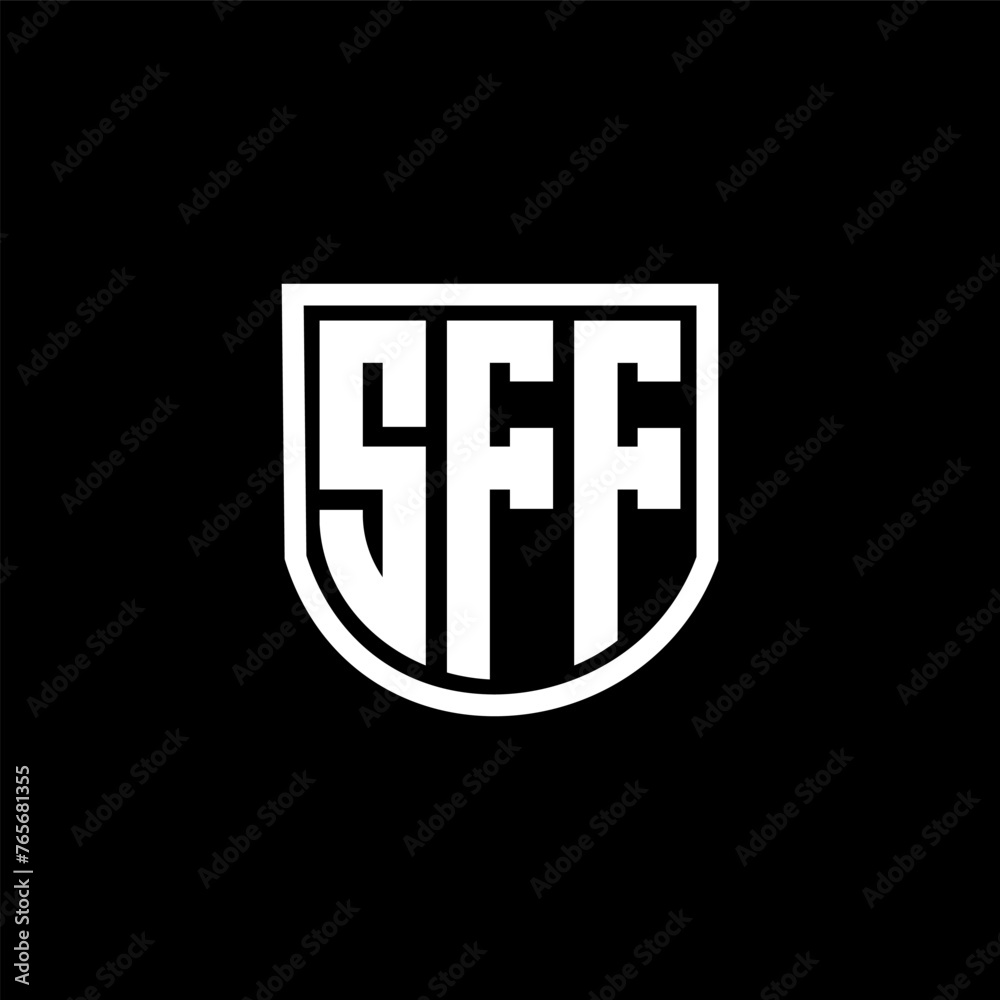 SFF letter logo design with black background in illustrator, cube logo ...