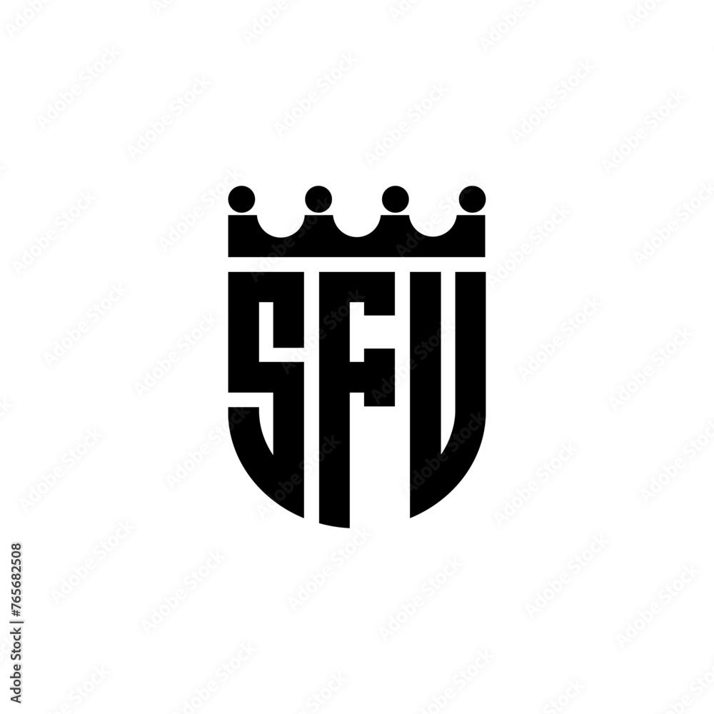 SFU letter logo design with white background in illustrator, cube logo ...