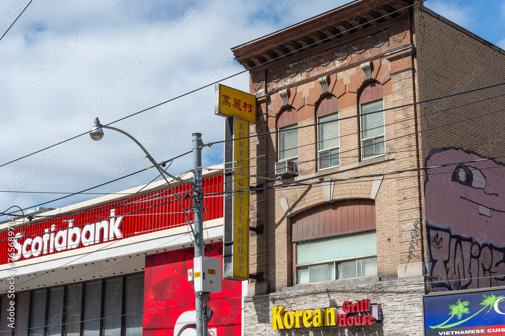 exterior building and sign of Scotiabank branch located at 222 Queen ...