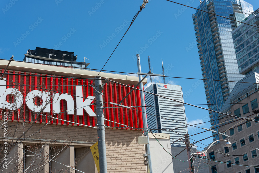 exterior building and sign (detail) of Scotiabank branch located at 222 ...