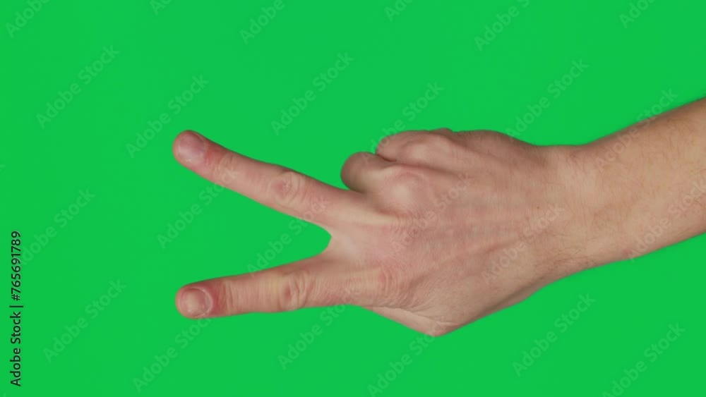 Male hand touching, clicking, tapping, sliding and swiping on chroma ...