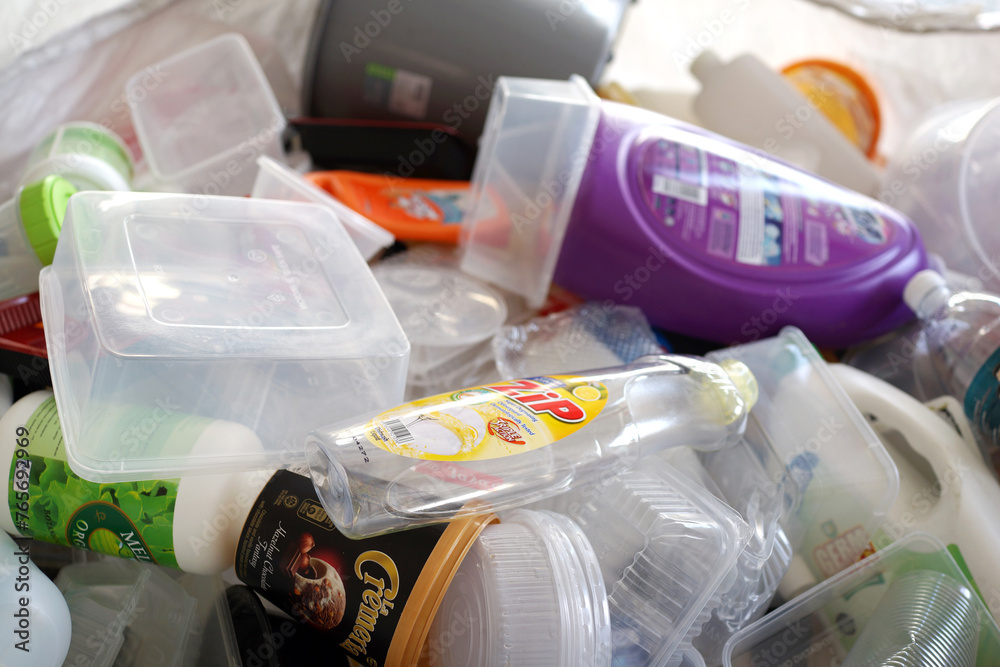 PENANG, MALAYSIA - 14 JUL 2023: A significant pile of plastic ...