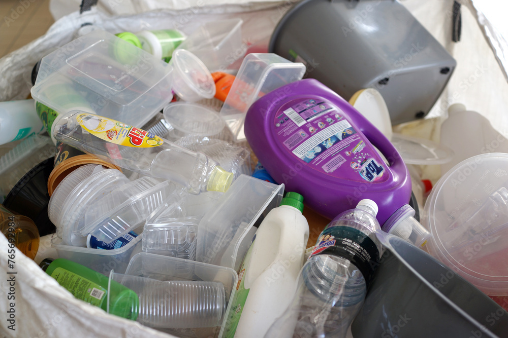 PENANG, MALAYSIA - 14 JUL 2023: A significant pile of plastic ...