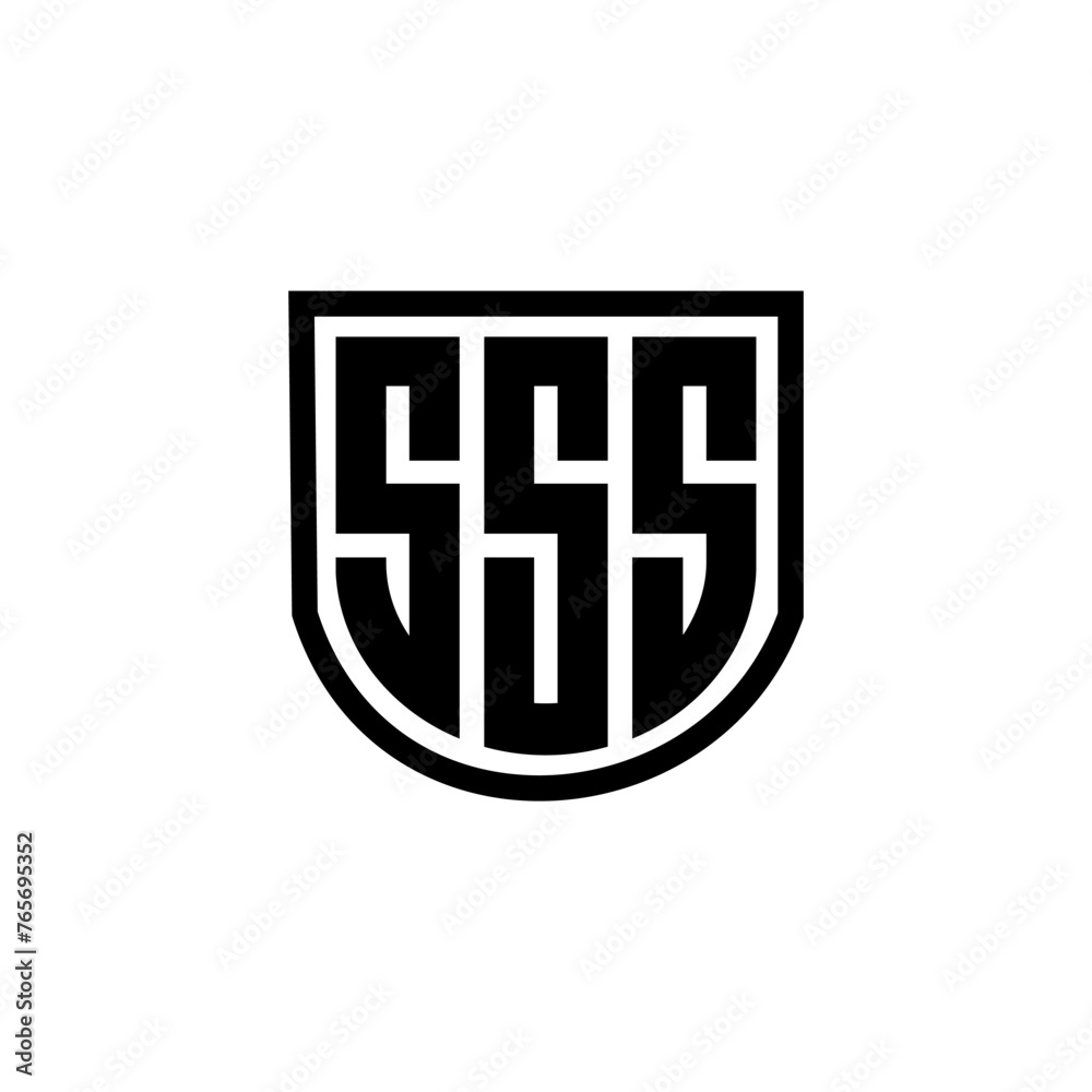 SSS letter logo design with white background in illustrator, cube logo ...