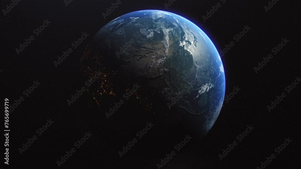 China Asia Cinematic Earth Slow Orbit Zoom Stock Video | Adobe Stock