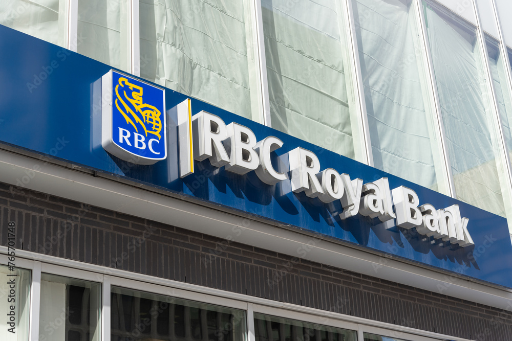 exterior building and sign of RBC Royal Bank in Toronto, Canada Stock ...