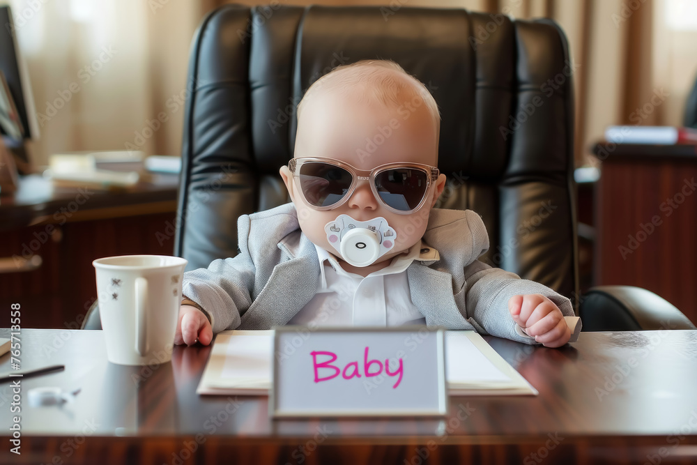 Corporate Commander Tot: A determined baby sporting designer sunglasses ...