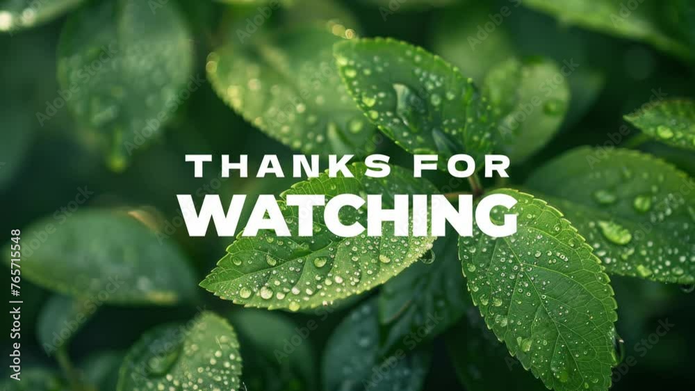 Thanks for watching text animation with leaves background, perfect for ...