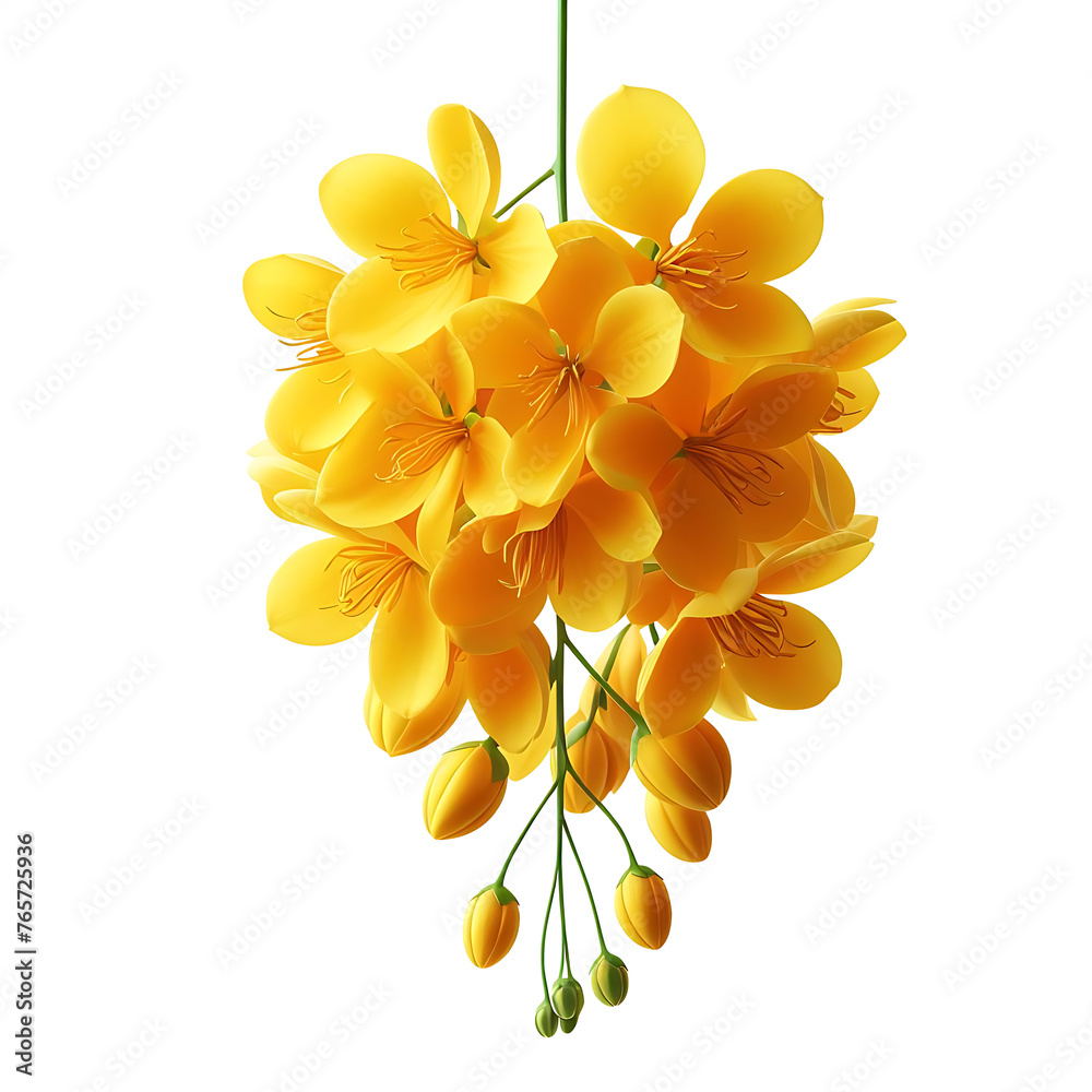 Cassia fistula, Kani Konna flower illustration without background PNG ...