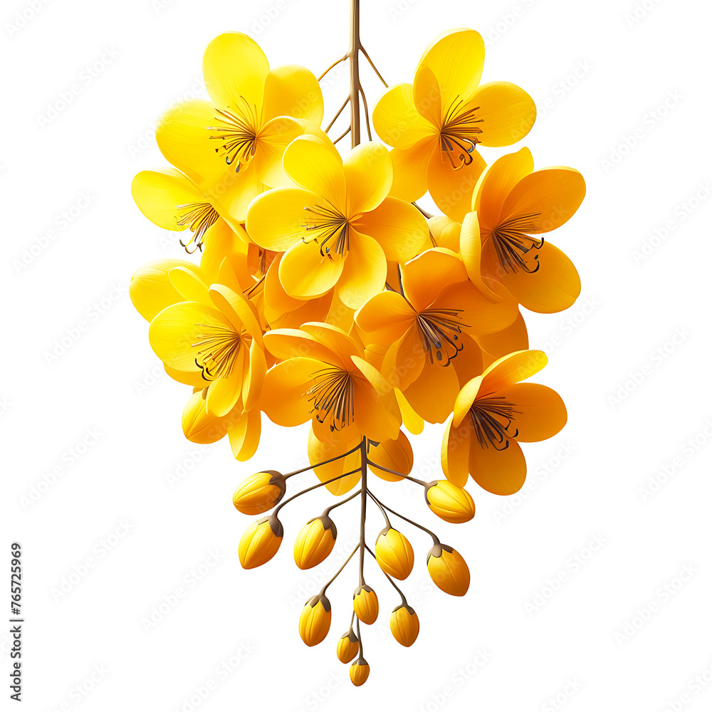 Cassia fistula, Kani Konna flower illustration without background PNG ...