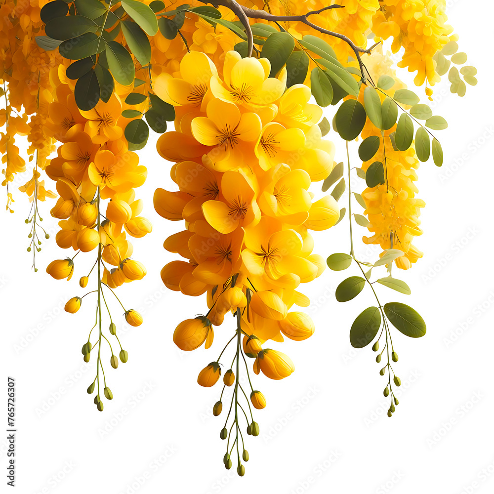 Cassia fistula, Kani Konna flower illustration without background PNG ...