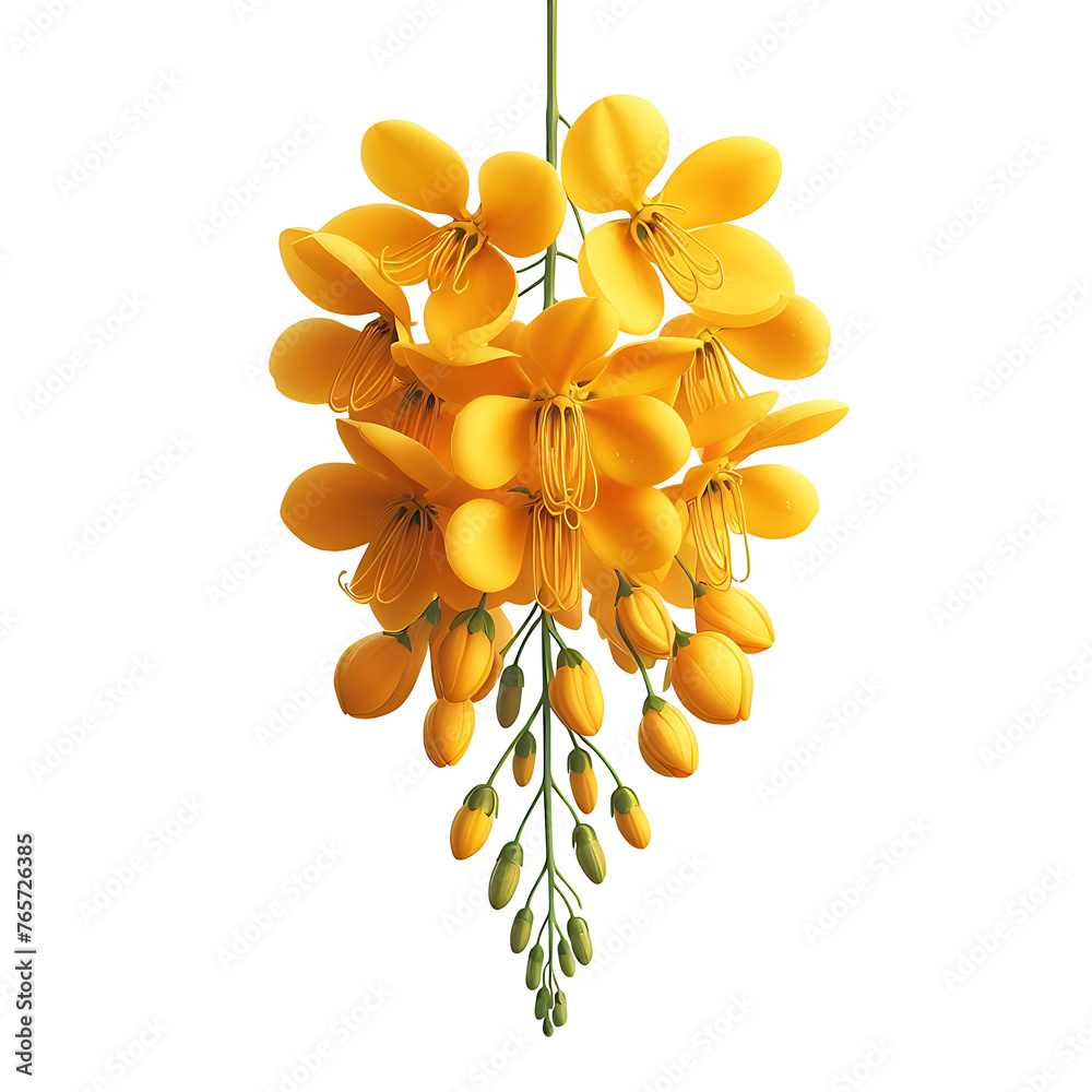 Cassia fistula, Kani Konna flower illustration without background PNG ...