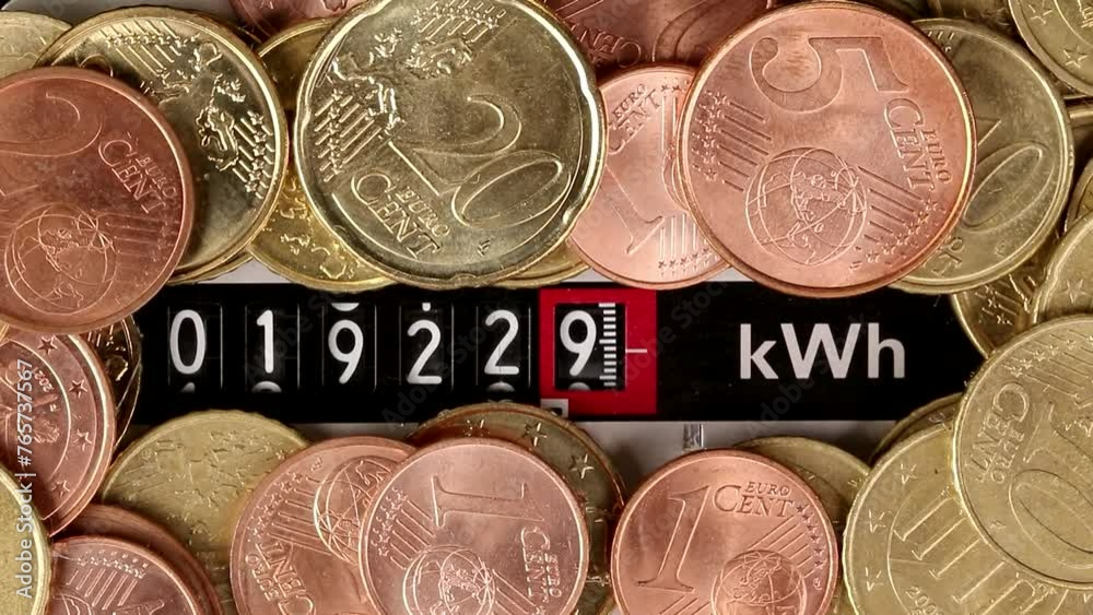 Electricity meter electric meter with dial number. kWh symbol Stock ...