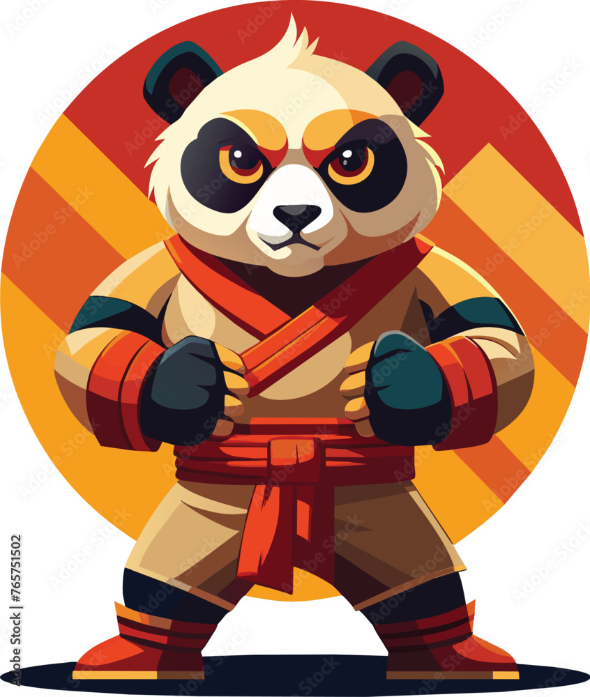 illustration of a cartoon kungfu panda, kung fu master panda ...